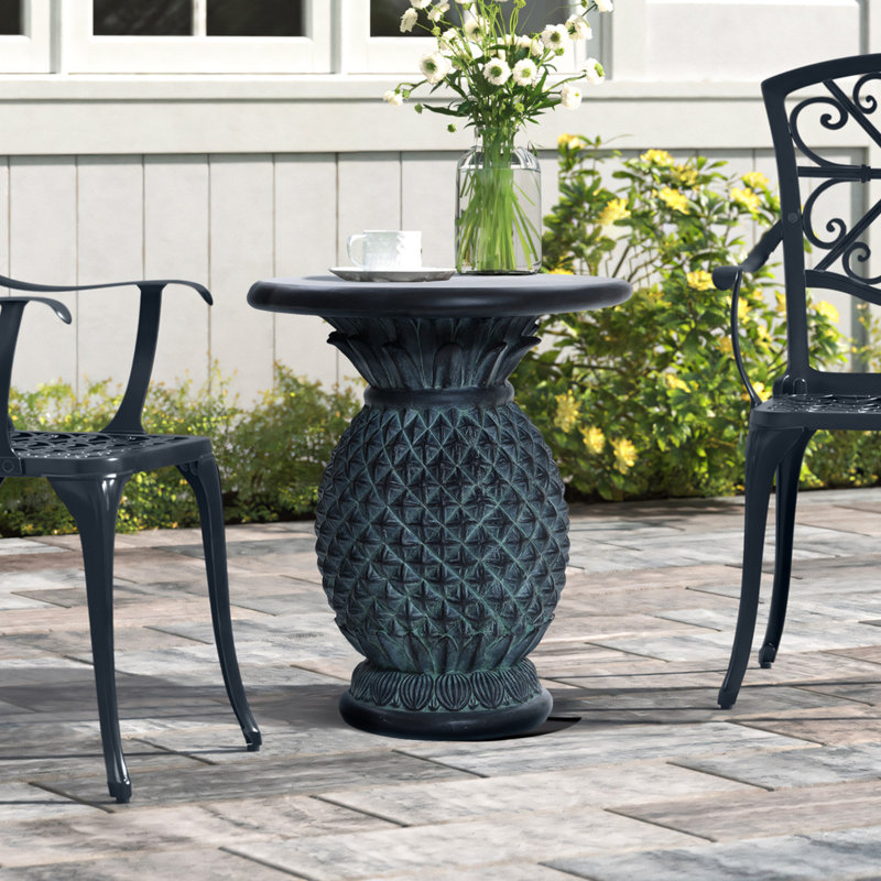 Beachcrest Home™ Linch Gray MgO Pineapple Outdoor Side Table & Reviews | Wayfair